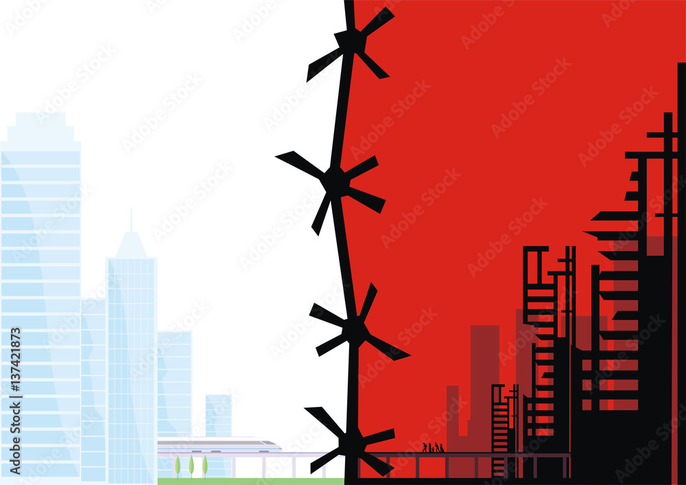 The propaganda poster about refugees and illegal migrants. Vector ...