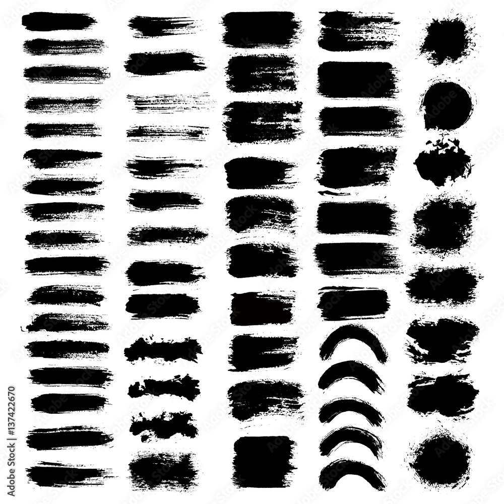 Brush strokes set big Stock Vector | Adobe Stock