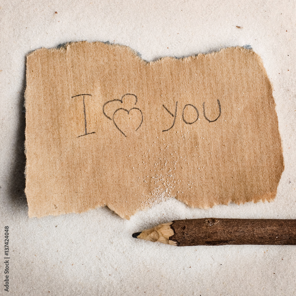 Declaration of love on sheet. Stock Photo | Adobe Stock