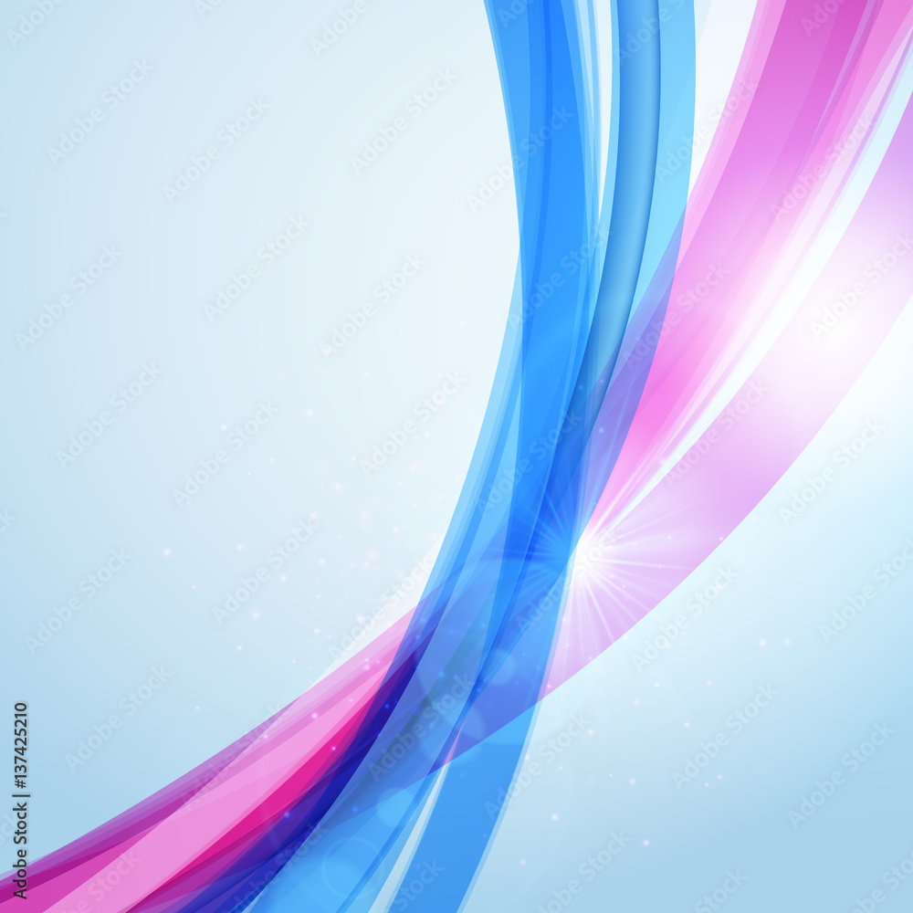 Abstract blue wave background for poster, flyer, bunner templates ...