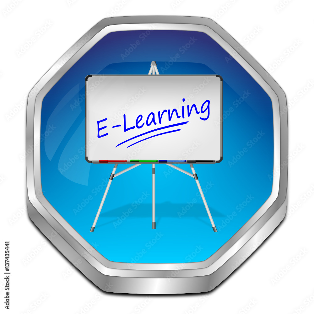 E-Learning Button - 3D illustration Stock Vector | Adobe Stock