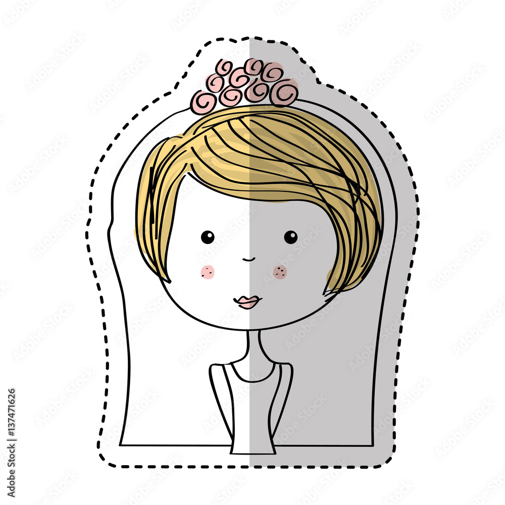 just married woman drawing vector illustration design Stock Vector ...
