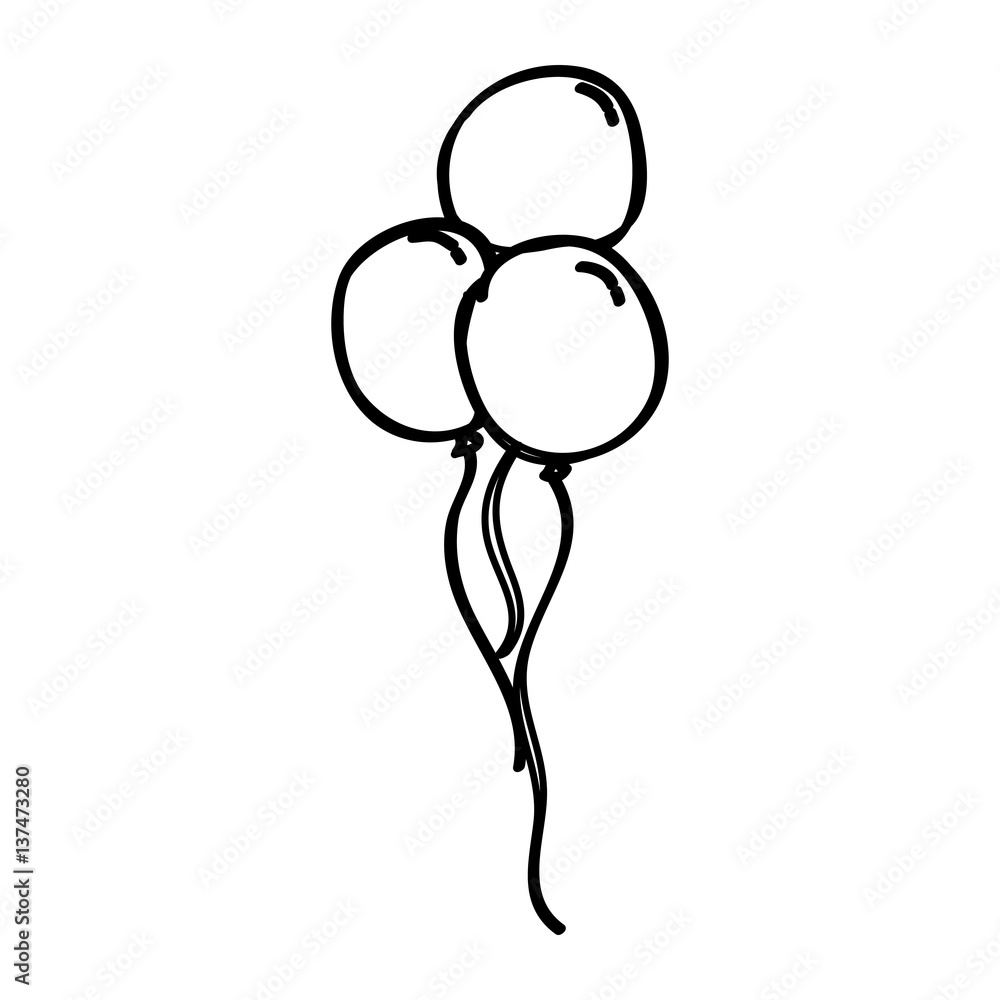 balloons air party drawing vector illustration design Stock Vector ...