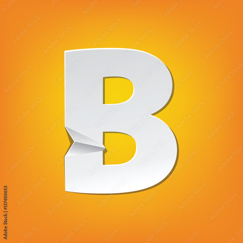 B capital letter fold english alphabet New design Stock Vector | Adobe ...
