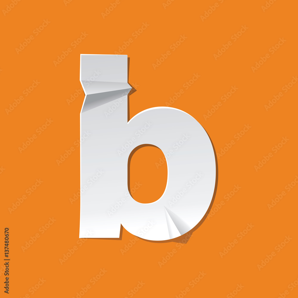 b lowercase letter fold english alphabet New design Stock Vector ...