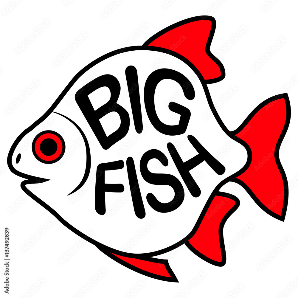 Big Fish background. The contrast image. Cartoon flat characters ...