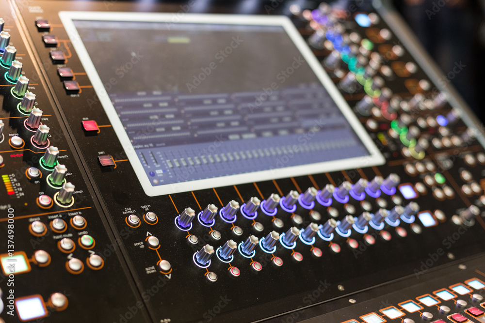 Large panel of the stage controller with screens #137498000 - Wzory ...