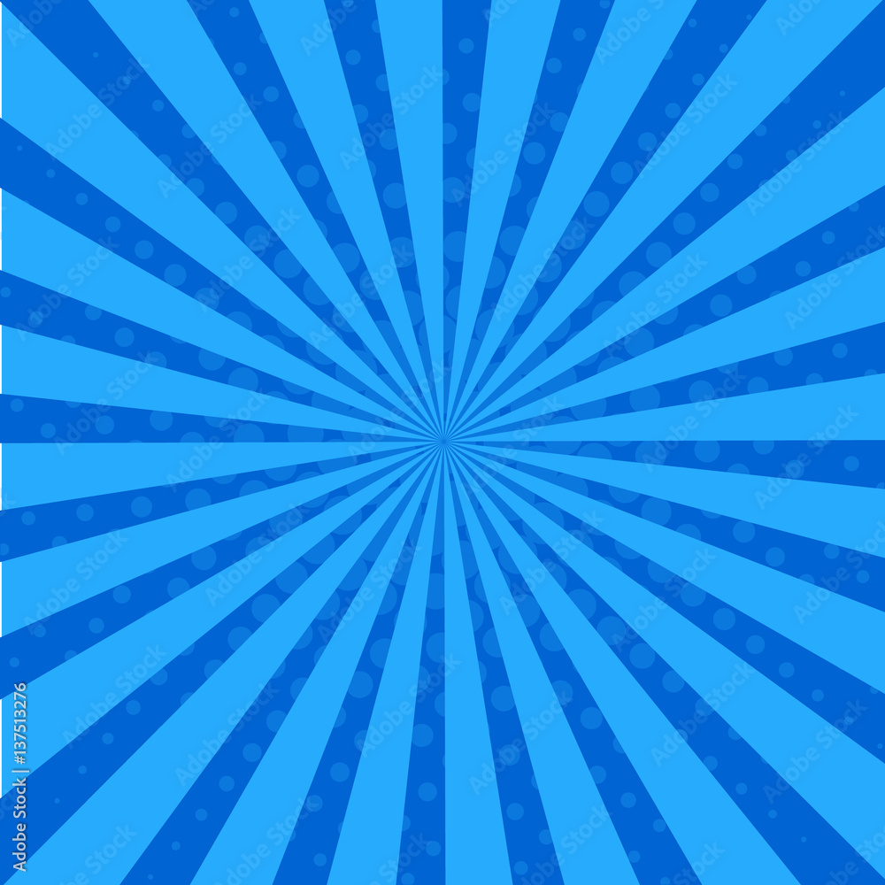 Blue rays background. Illustration for your bright beams design. Sun ...