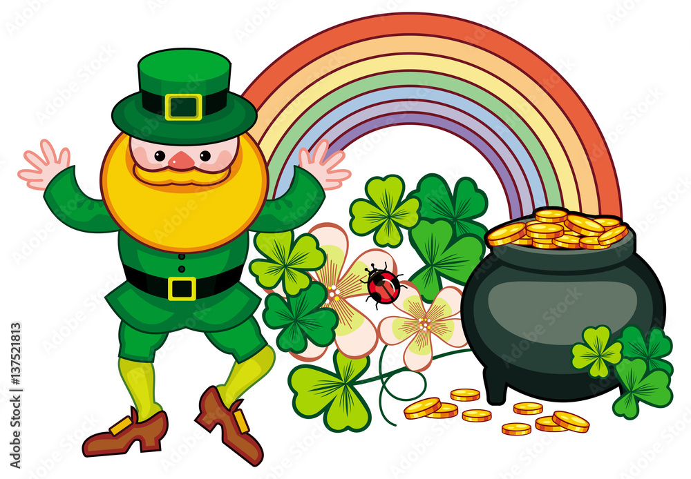 Leprechaun Pot Of Gold Rainbow