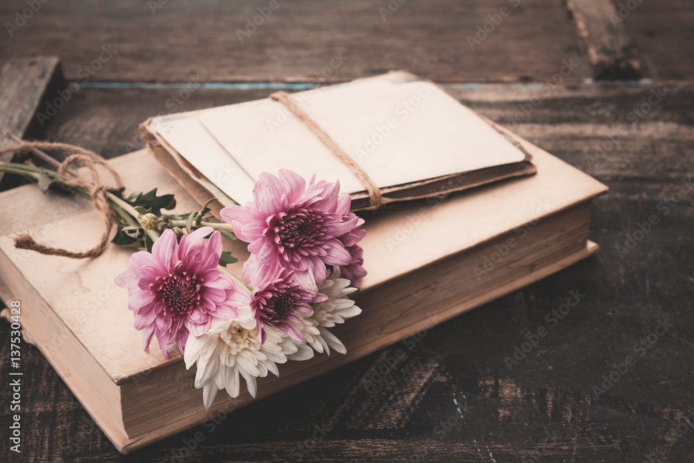 Vintage Books And Flowers