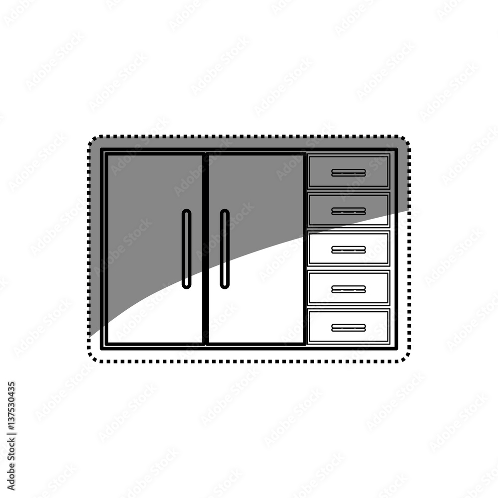 Kitchen cabinet design icon vector illustration graphic design Stock ...