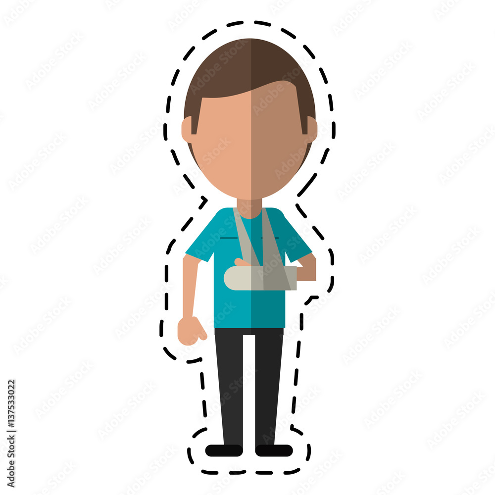 cartoon people patient broken arm vector illustration eps 10 Stock ...