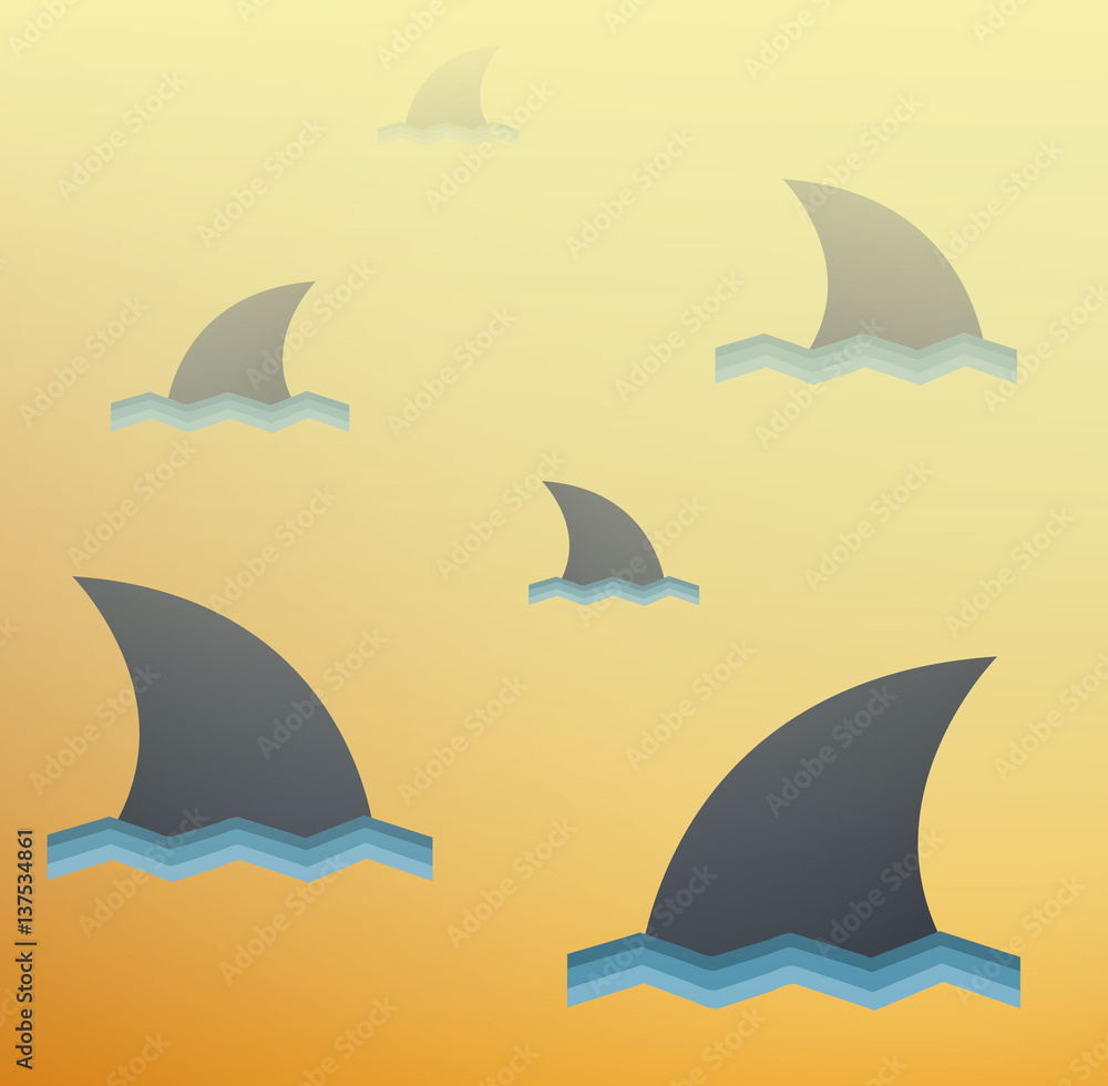 Shark vector illustration and space background Stock Vector | Adobe Stock