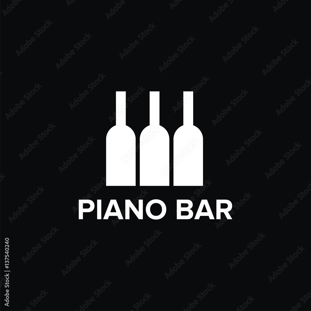 Piano bar logo vector Stock Vector | Adobe Stock