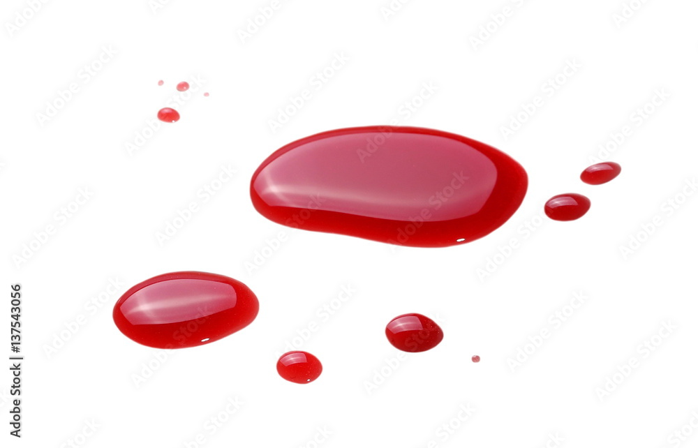 Blood spatter isolated on white background, with clipping path Stock ...