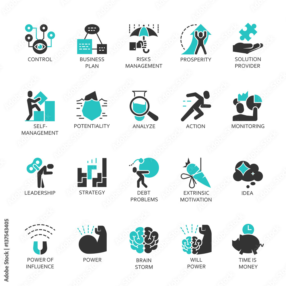 Vector symbols of business process and conducting Stock Vector | Adobe ...