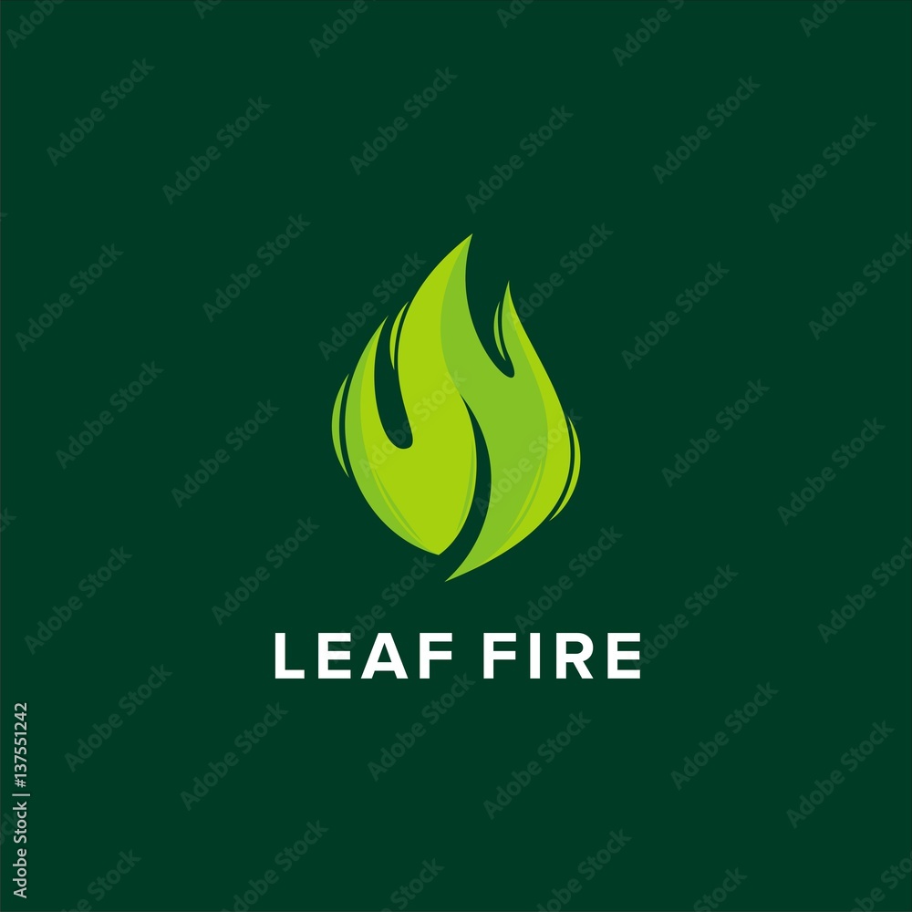 Leaf fire logo vector Stock Vector | Adobe Stock