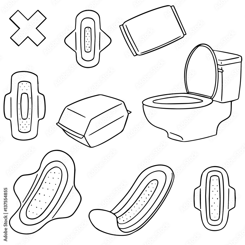 vector set of sanitary napkin Stock Vector | Adobe Stock