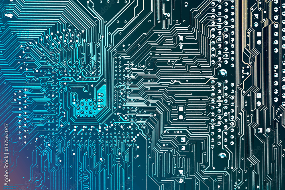 Circuit board. Electronic computer hardware technology. Motherboard ...