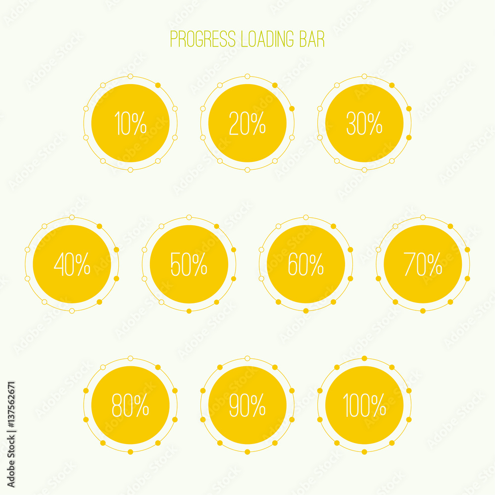 Set of vector downloaders. progress bar and loading icon. ui preloader web elements. Percent ...