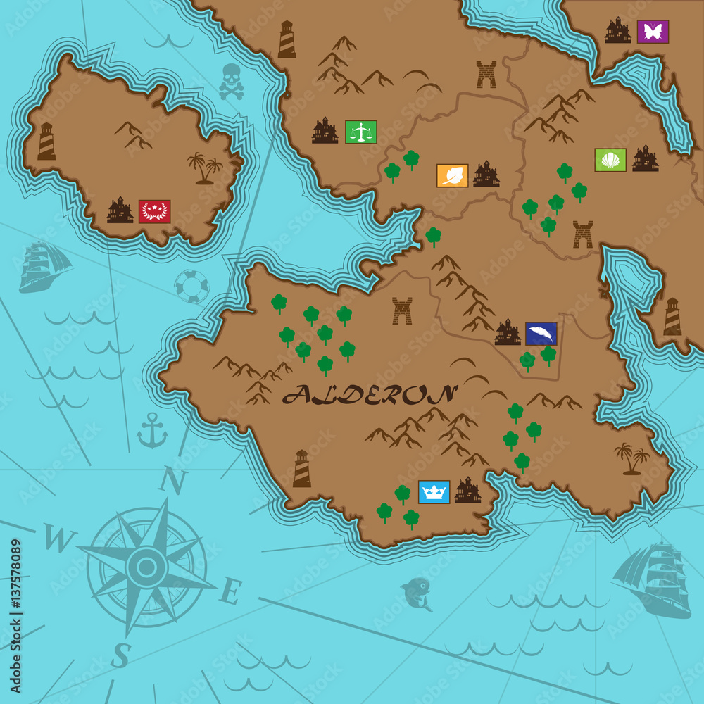 Ancient world map Stock Vector | Adobe Stock