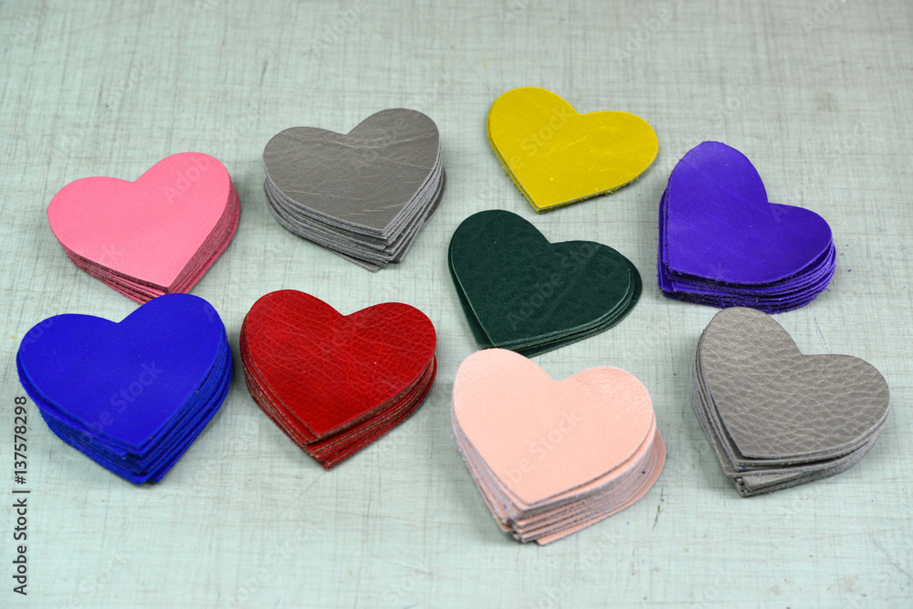 Leather hearts Stock Photo | Adobe Stock