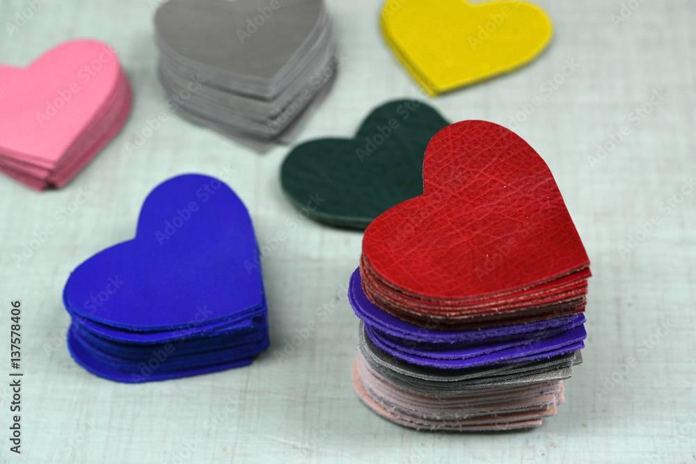 Leather hearts Stock Photo | Adobe Stock