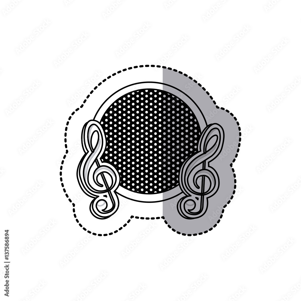 emblem music symbol icon image, vector illustration Stock Vector ...