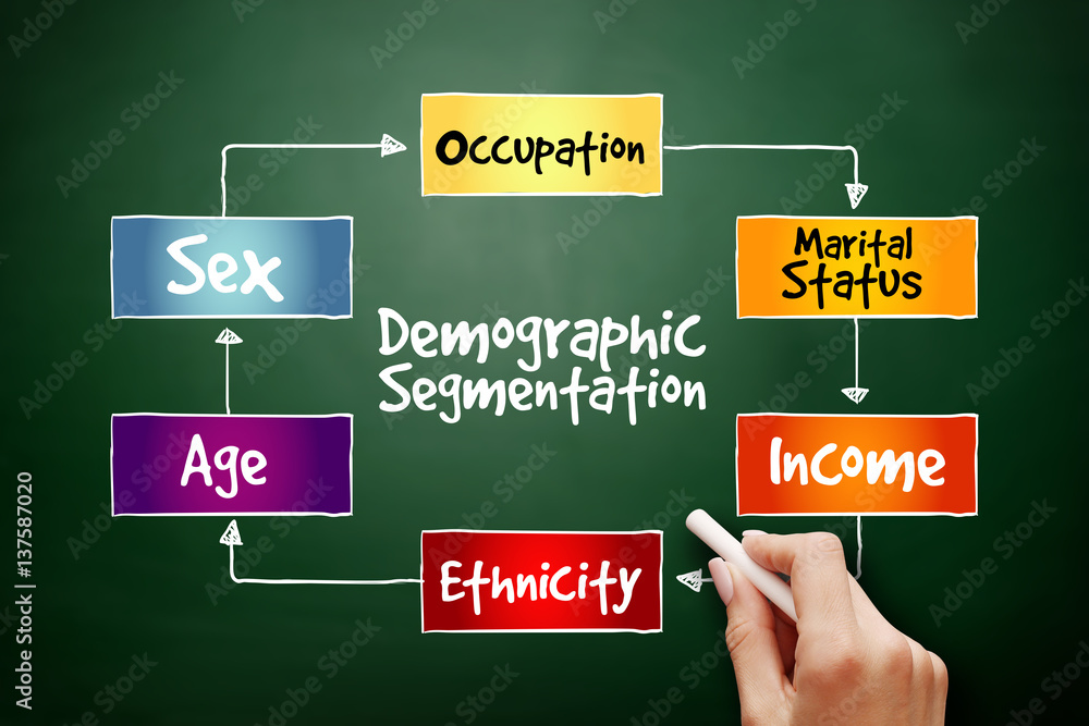 Demographic segmentation mind map flowchart social business concept for ...