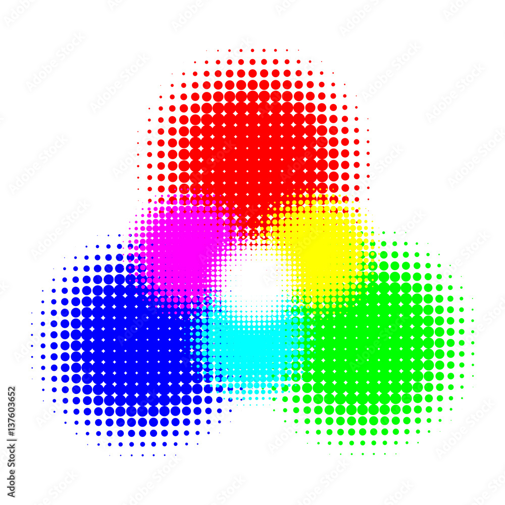 RGB and CMYK halftone vector illustration color Stock Vector | Adobe Stock