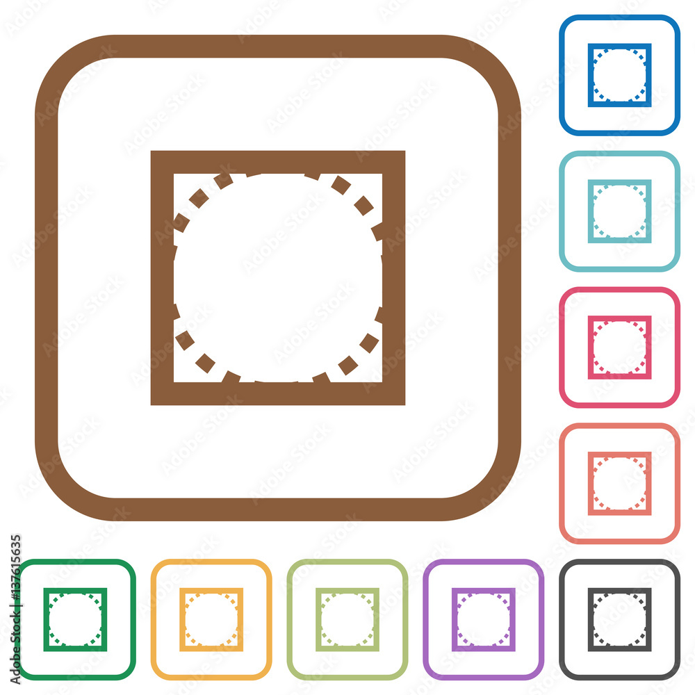 Rounded corner settings simple icons Stock Vector | Adobe Stock