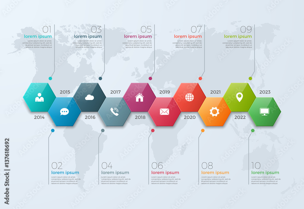 Timeline chart infographic template with 10 options Stock Vector ...