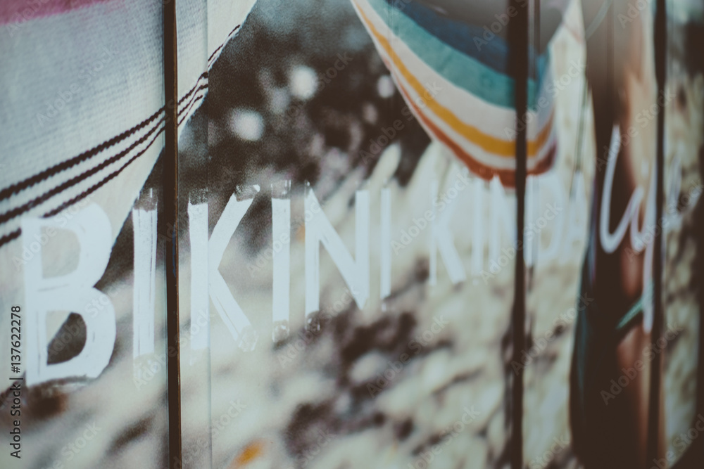 Bikini Beach Sign Stock Photo | Adobe Stock