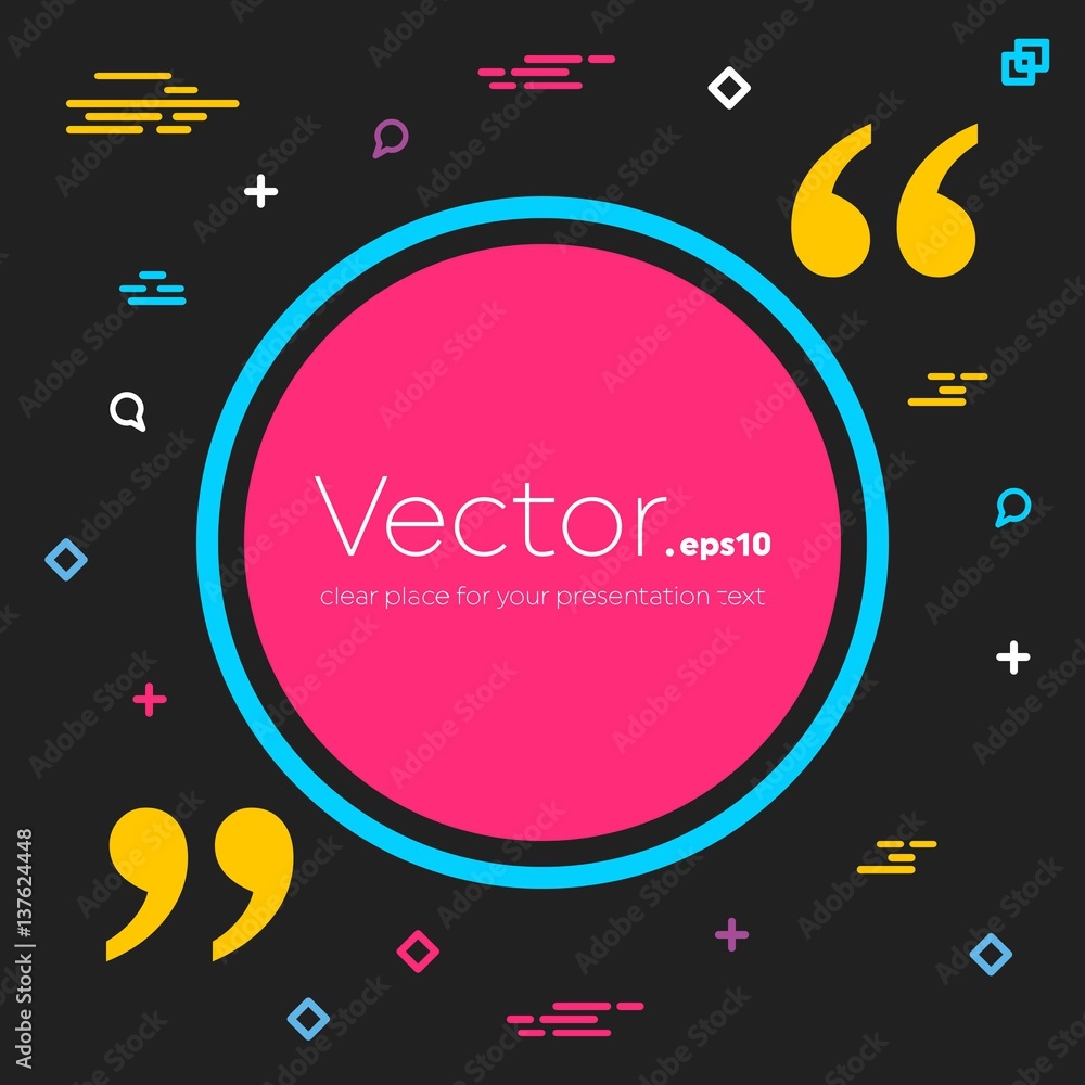 Abstract concept vector empty speech square quote text bubble. For web ...