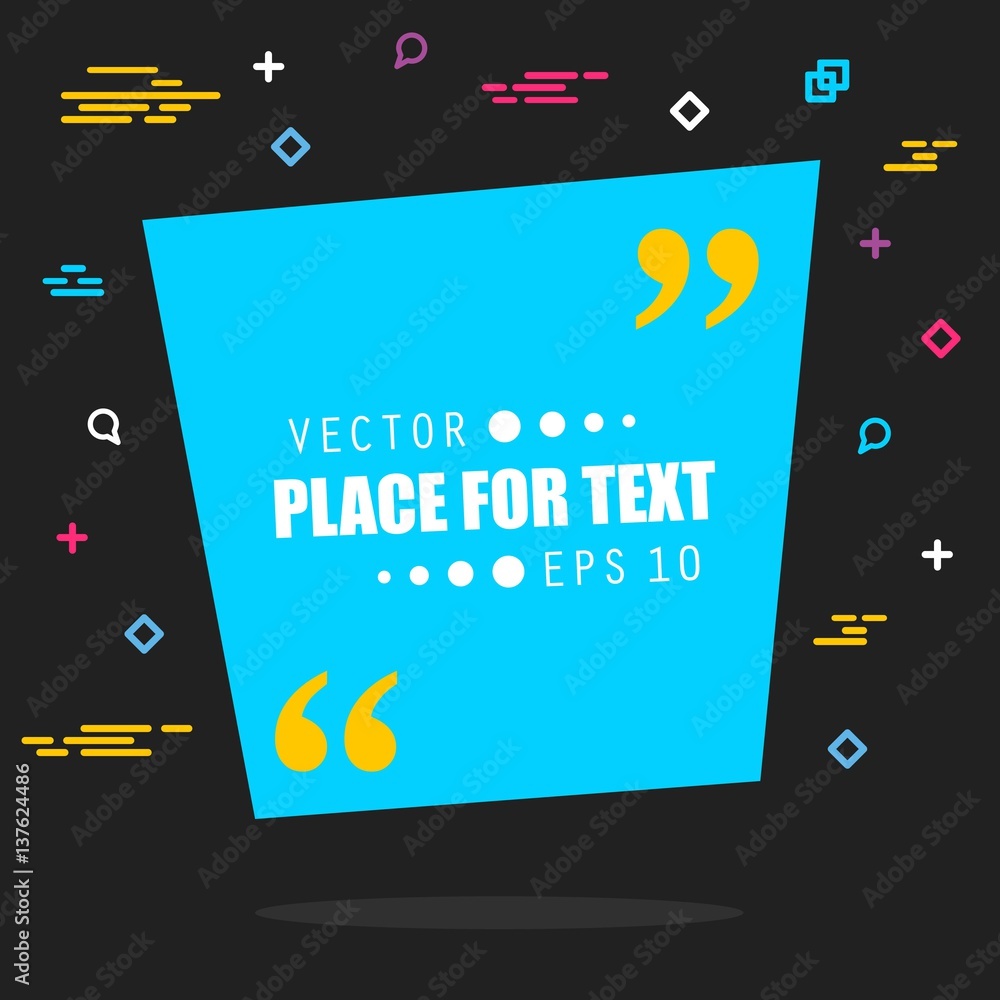 Abstract concept vector empty speech square quote text bubble. For web ...