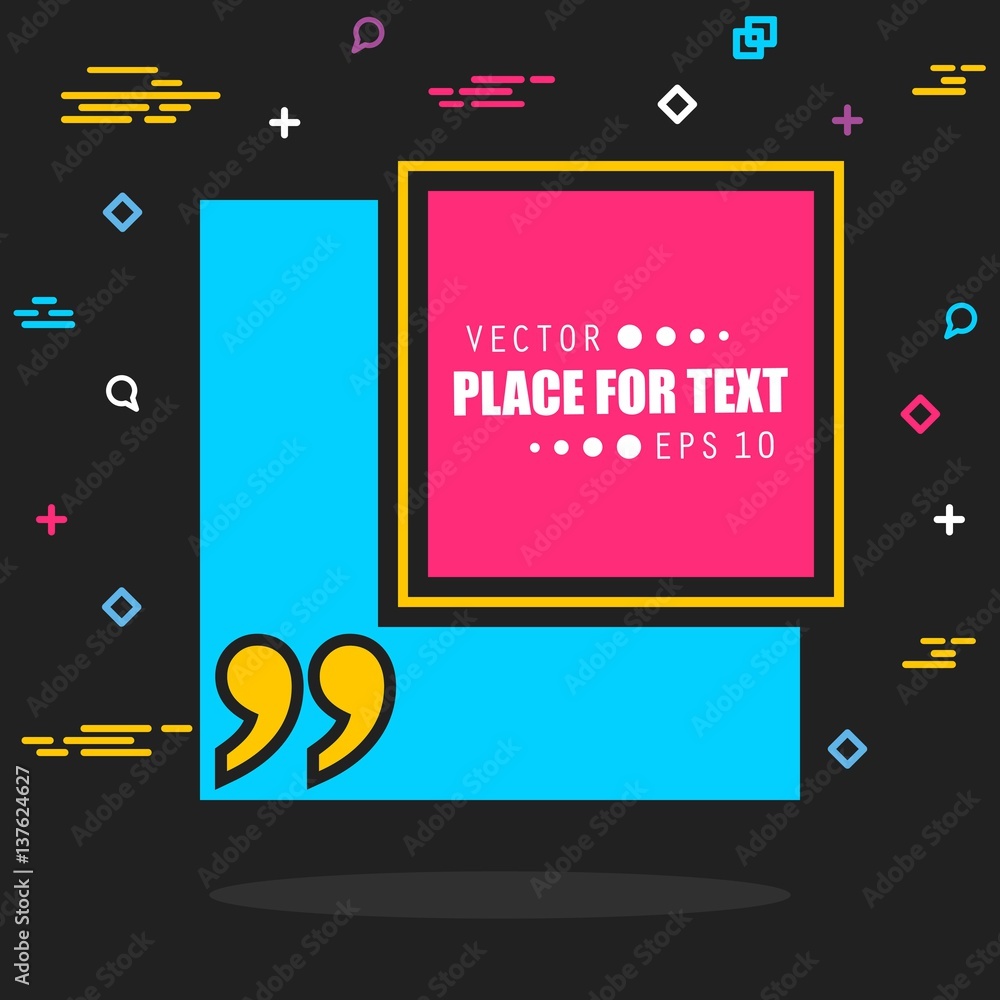 Abstract concept vector empty speech square quote text bubble. For web ...