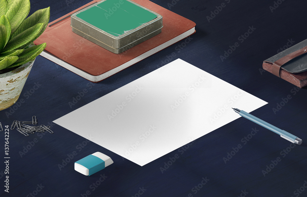 Mockup scene, paper blank with decoration for placing your design ...