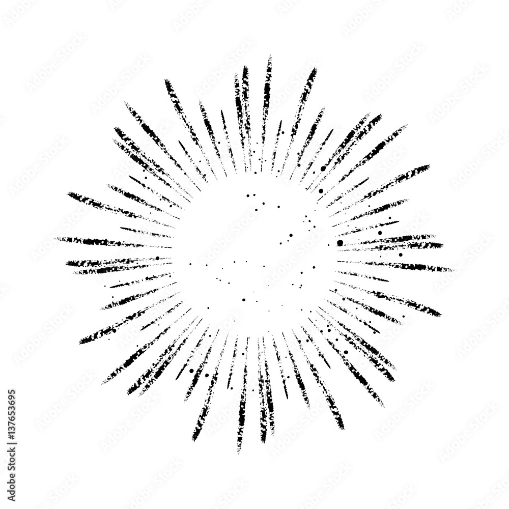 Sunburst, border, wreath, garland handdrawn element. Vector holiday ...