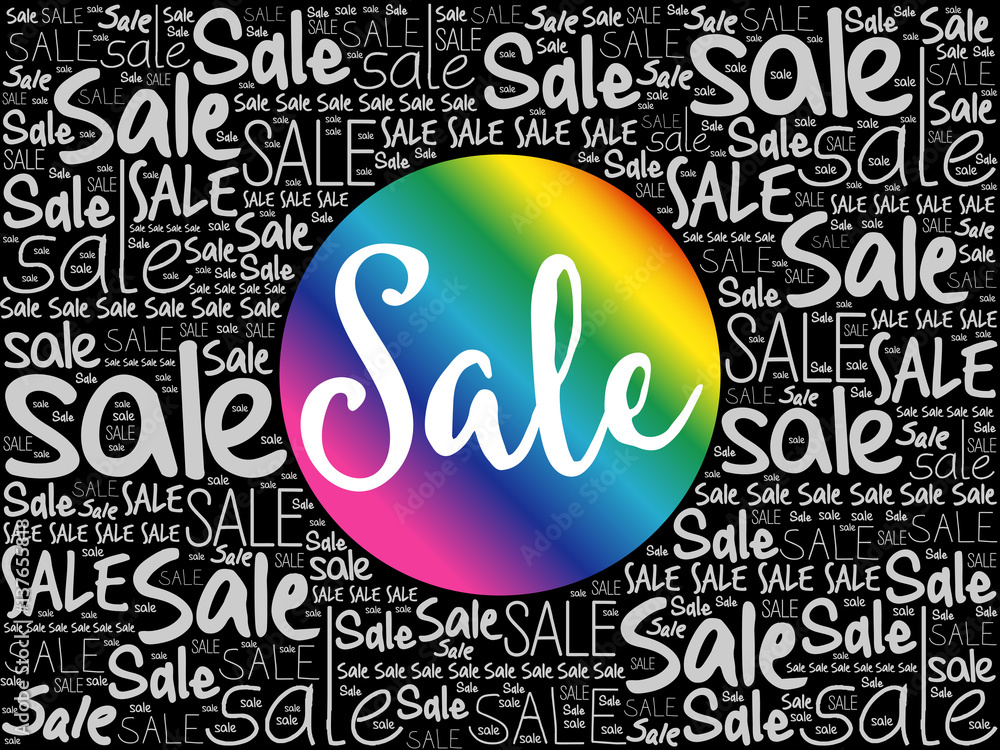 SALE word cloud collage background, business concept Stock Vector ...