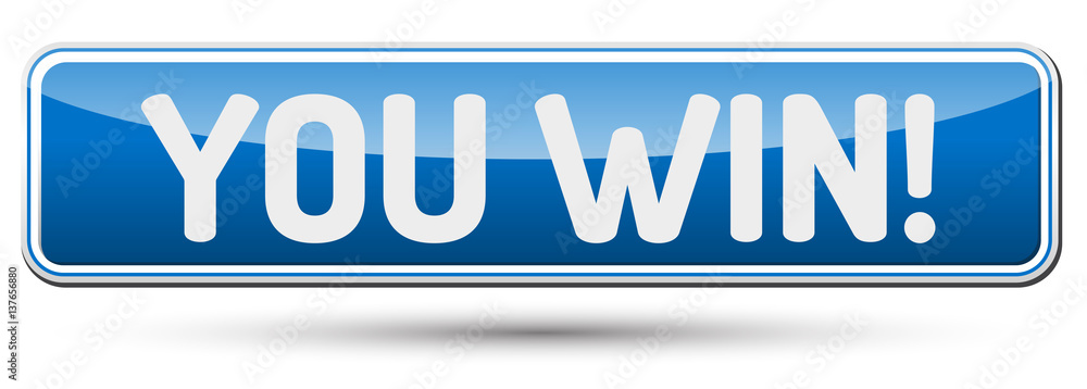 YOU WIN - Abstract beautiful button with text. Stock Vector | Adobe Stock