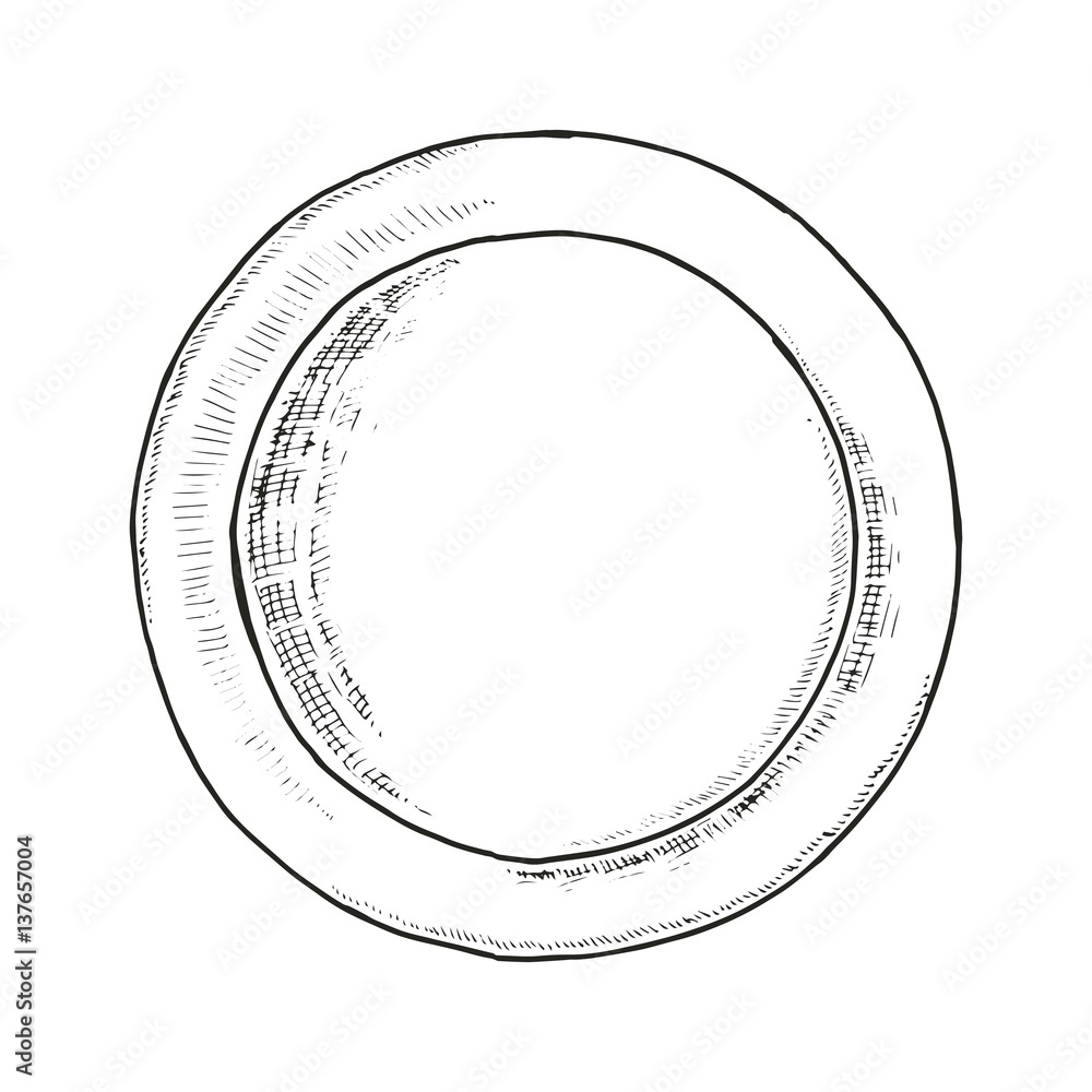 Dish sketch vector illustration isolated Stock Vector | Adobe Stock