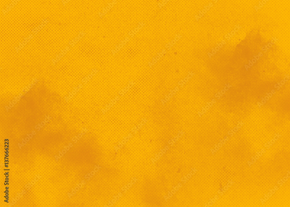 The orange-yellow textured background with paint spots point ...