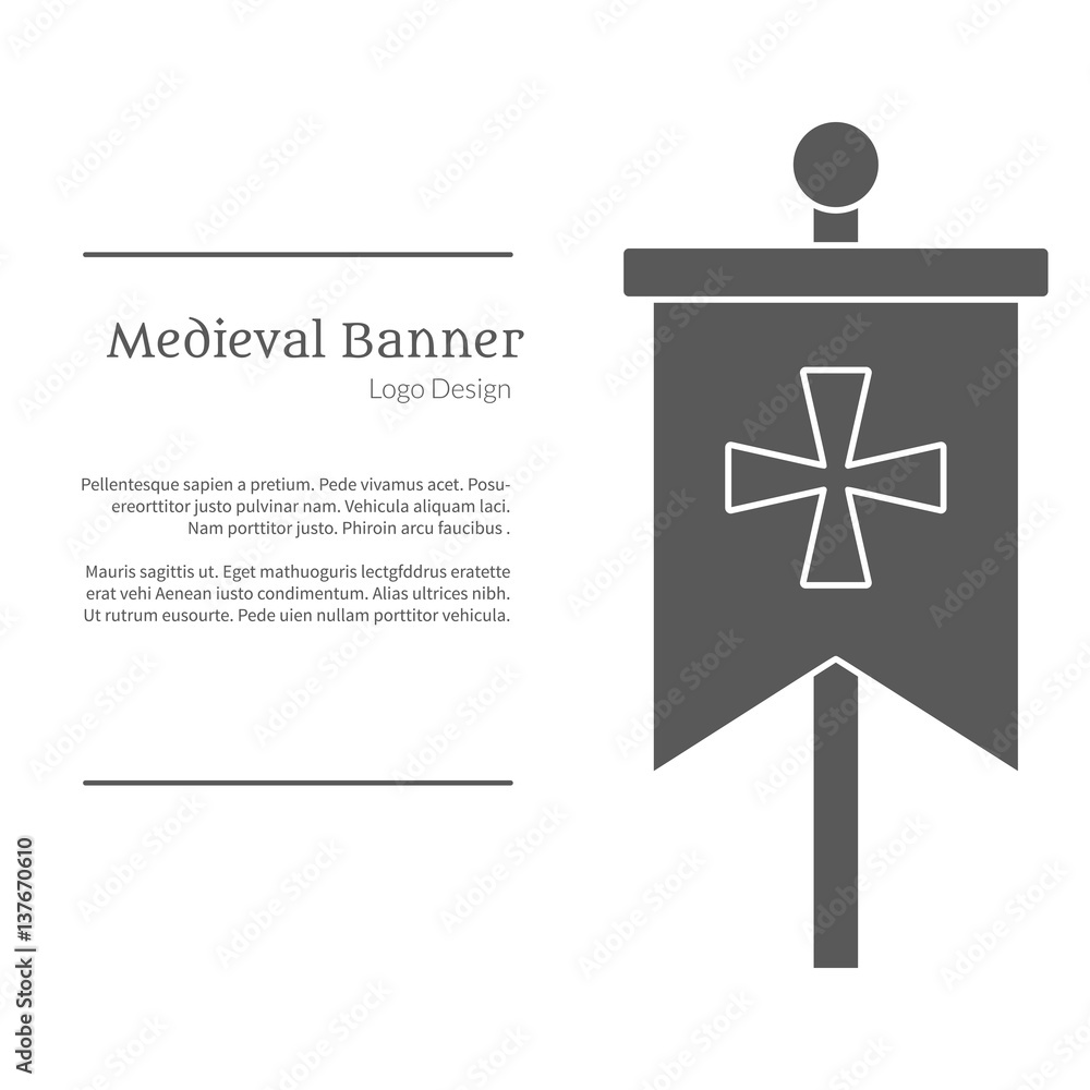 Medieval logo emblem template. Single logo, modern black simple style ...