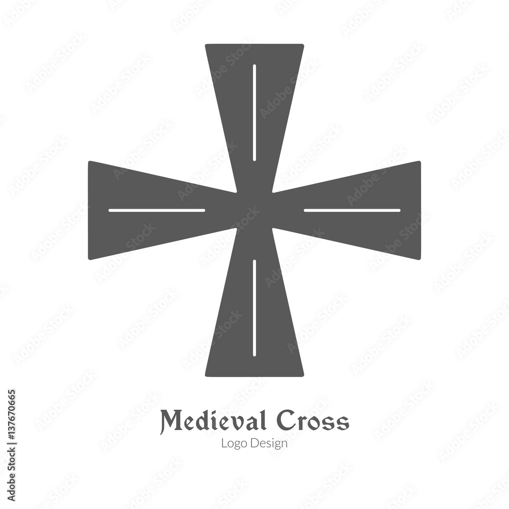 Medieval logo emblem template. Single logo, modern black simple style ...