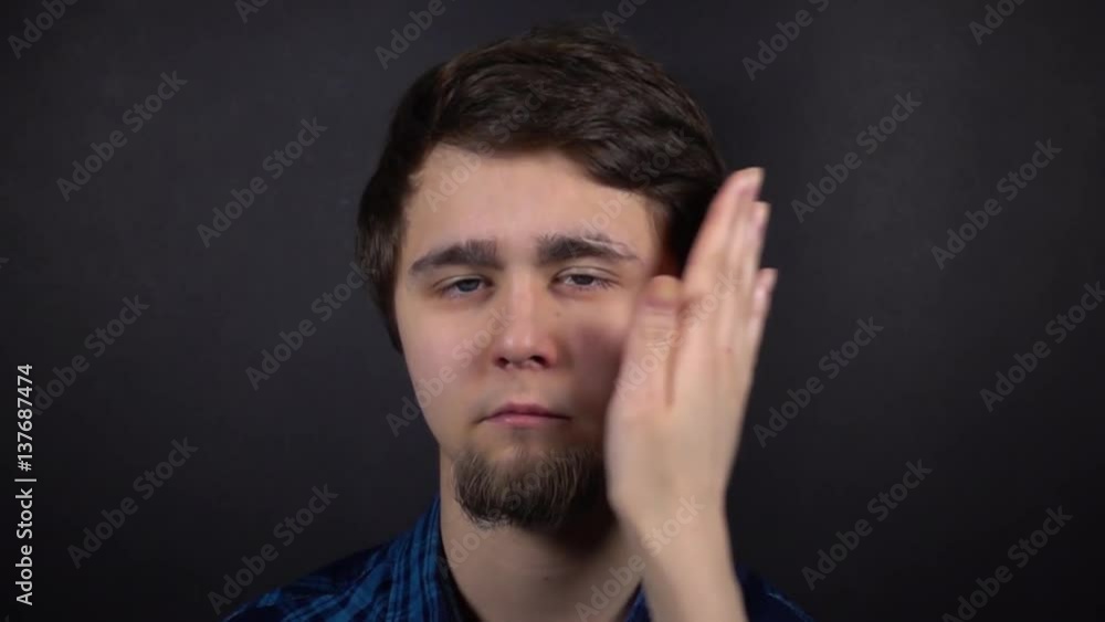 Women's hand beats the face. Slap in the face. Slow motion Stock Video ...