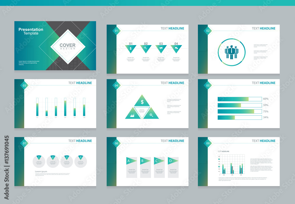 presentation background design template with infographic elements ...