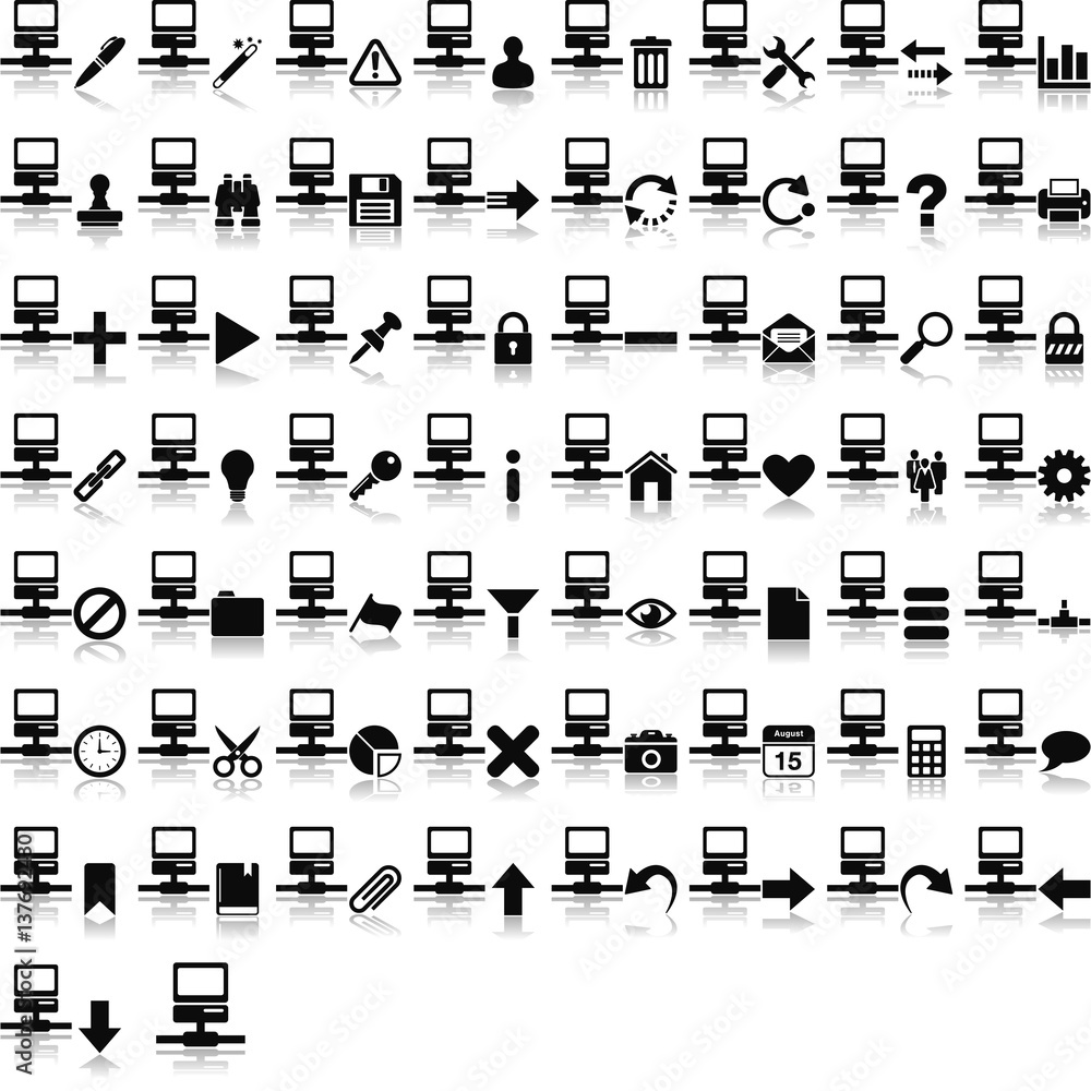 Netzwerk Symbol mit Overlays und Spiegelungseffekt Stock-Vektorgrafik ...