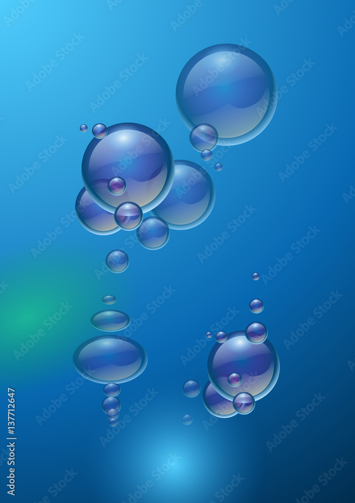 Floating bubbles. Digital illustration Stock Vector | Adobe Stock