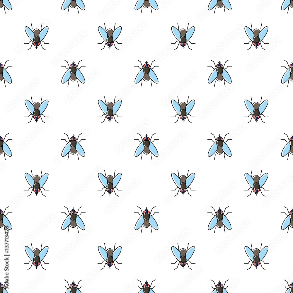 Fly vector seamless pattern for textile design, wallpaper, wrapping ...