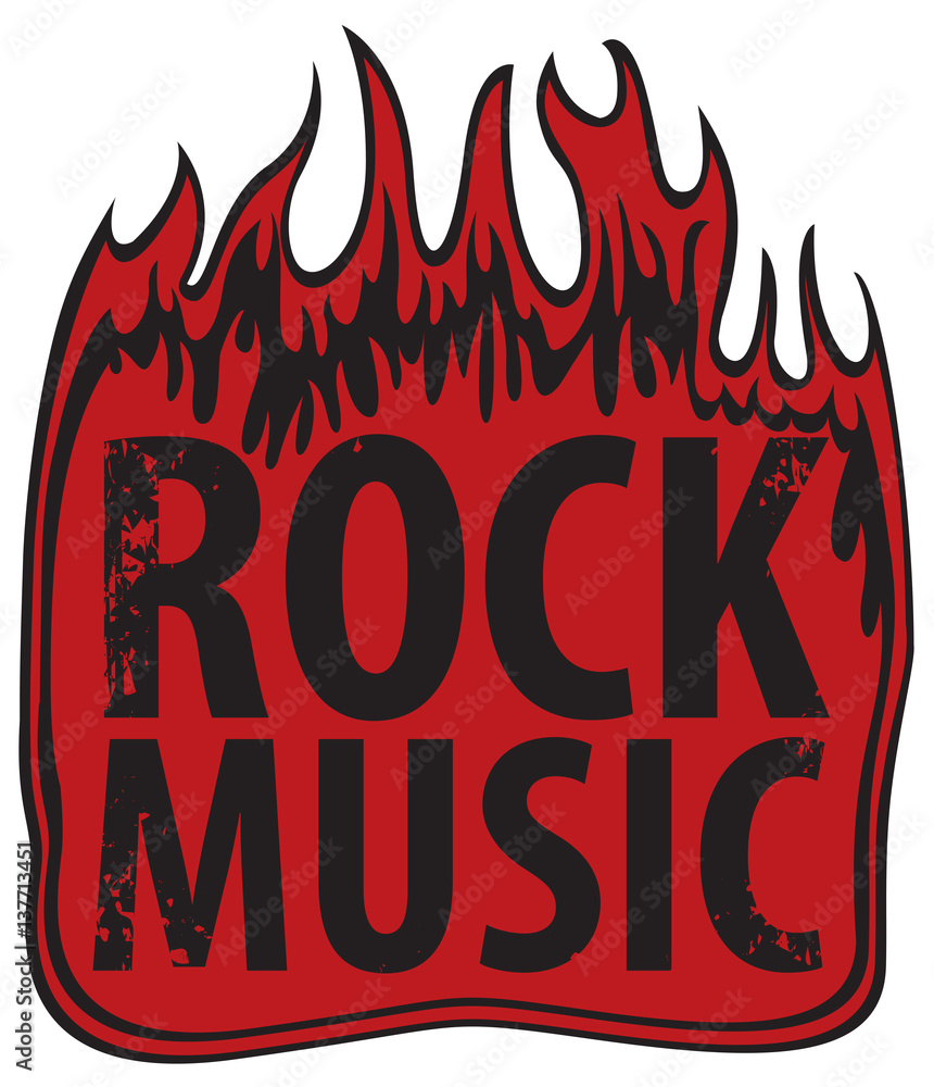 Vecteur Stock Vector Banner For Rock Music In Fire Adobe Stock vecteur-stock-vector-banner-for-rock-music-in-fire-adobe-stock